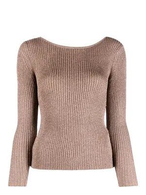 LIU JO LIU JO Cut-Out Metallic Knit Top