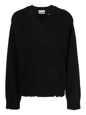 C2H4 Layered Distressed-finish Jumper - Black