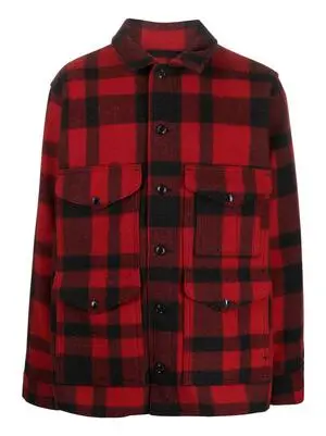 Filson Mackinaw Plaid Wool Shirt Jacket - Red