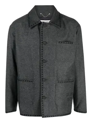 GOLDEN GOOSE Embroidered Wool Jacket - Grey