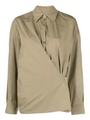 LEMAIRE Twisted Wrap Cotton Shirt - Green
