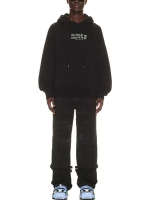 Off-White Slogan-print Cotton Hoodie - Black