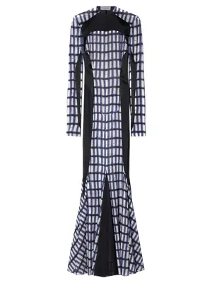 Off-White Geometric-print Maxi Dress - Blue