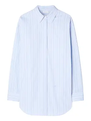 Off-White Pinstriped Poplin Shirt - Blue