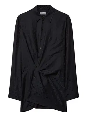 Off-White Jacquard Twisted Shirtdress - Black