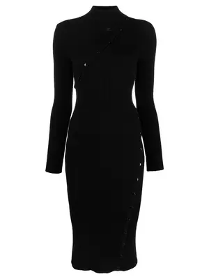 COURREGES Ribbed Knit Dress - Black
