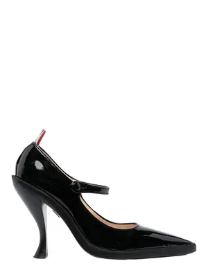 Thom Browne Cross-strap Mary Jane Patent Pumps - Black