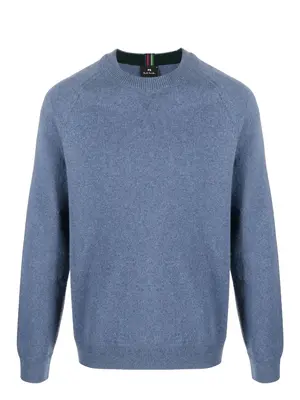 Paul Smith Mélange-effect Merino Wool Jumper - Blue