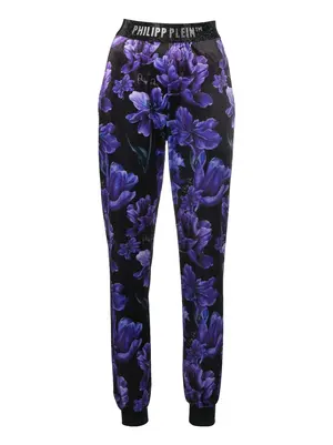 Philipp Plein Floral-print Track Pants - Black