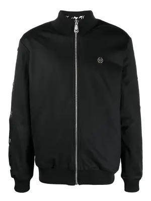 Philipp Plein Appliqué-detail Bomber Jacket - Black