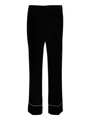 N°21 Piped-trim Trousers - Black