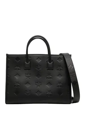 Mcm Large München Tote Bag - Black