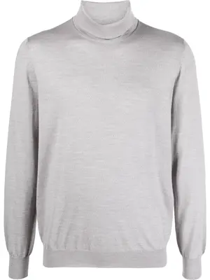 LARDINI Roll-neck Wool Jumper - Grey
