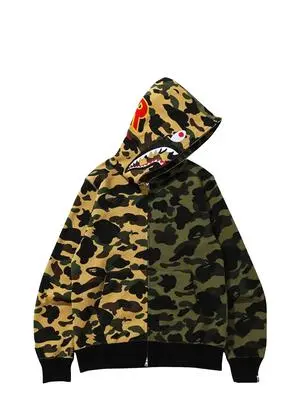 A BATHING APE 1st Camo Half Shark Full Zip Hoodie - Multicolor