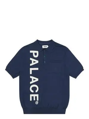 PALACE Intarsia Font Polo 'navy - Blue