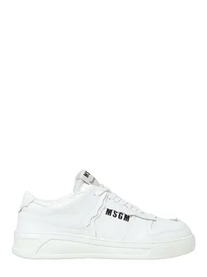 MSGM Synthetic Leather Sneakers - White
