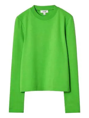 Cos Regular-Fit Heavyweight Long-Sleeved T-Shirt Bright Green
