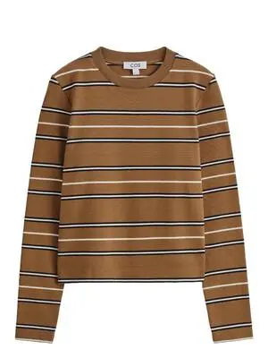 Cos Regular-Fit Heavyweight Long-Sleeved T-Shirt Brown