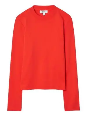 Cos Regular-Fit Heavyweight Long-Sleeved T-Shirt Red