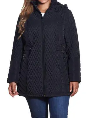 Gallery Chevron Quilt Jacket - Black