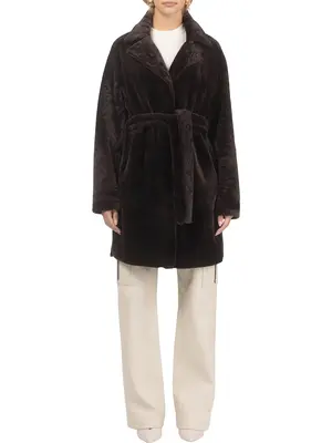 Gorski Reversible Lamb Shearling Stroller Coat - Brown