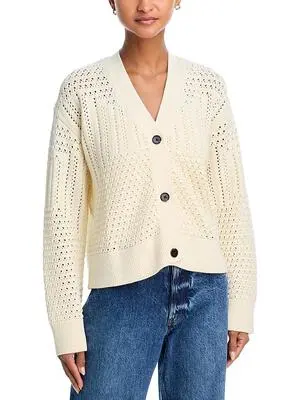 Rails Geneva Button-front Cardigan - Ivory Patchwork