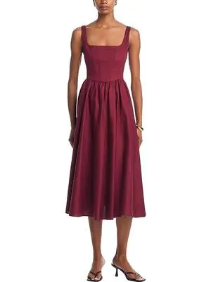 WAYF Desi Bustier Midi Dress - Merlot
