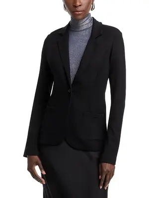 Majestic Filatures Velour One-Button Blazer Noir