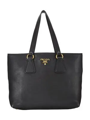 PRADA Black Vitello Daino Tote
