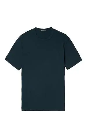 JAMES PERSE Elevated Lotus Garment-dyed Cotton-jersey T-shirt - Blue