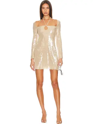 KIM SHUI Paillette Mini Dress - Champagne
