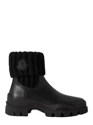 Moncler Larue Leather Ankle Boots - Black