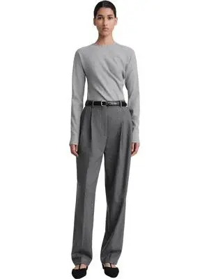 TOTEME Double-pleated Tailored Trousers - Grey Melange