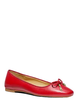 Michael Kors Nori Leather Ballet Flat Red