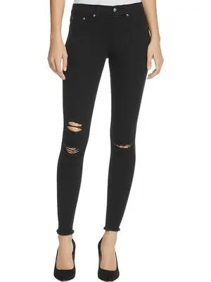 Hue Ripped Knee Denim Leggings Black