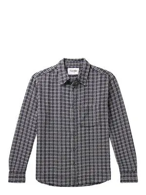 CORRIDOR Checked Cotton-tweed Shirt - Blue