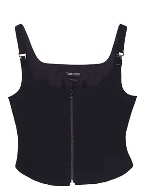 TOM FORD Zip-up Corset Tank Top - Black