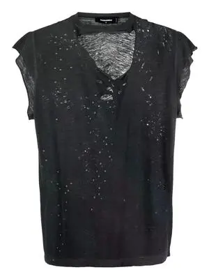 DSQUARED2 Distressed-finish Raw-cut T-shirt