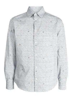 Maison Kitsuné Graphic-print Cotton Shirt - Blue