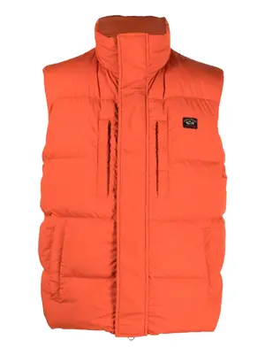 Paul & Shark Logo-patch Padded Gilet - Orange