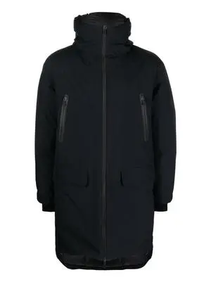 Herno Logo-print Zip-up Hooded Down Coat - Blue
