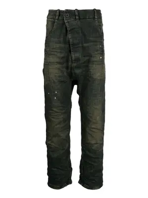 Boris Bidjan Saberi Asymmetric Drop-crotch Jeans - Blue