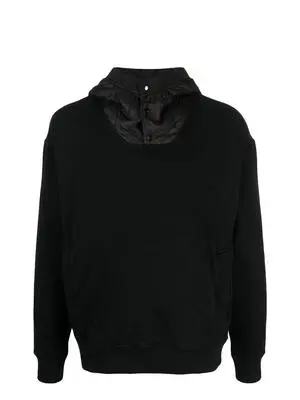 TEN C Logo-patch Cotton Hoodie - Black