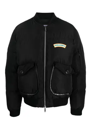 Dsquared2 Logo-print Puffer Bomber Jacket - Black