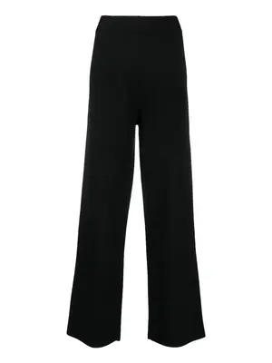 Seventy Wide-leg Wool-blend Trousers - Black