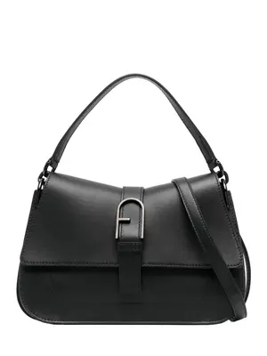 Furla Logo-plaque Leather Shoulder Bag - Black