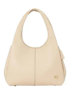 COACH COACH Polished Pebble Leather Lana Shoulder Bag Ivory