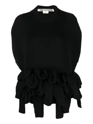 Comme Des Garçons Layered-detail Crew-neck Jumper - Black
