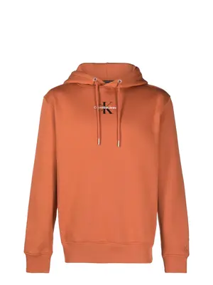 Calvin Klein Monologo Logo-print Hoodie - Orange