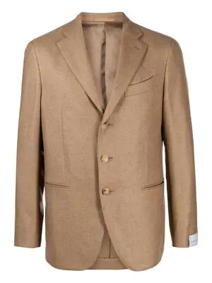 Caruso Single-breasted Wool-cashmere Blazer - Brown